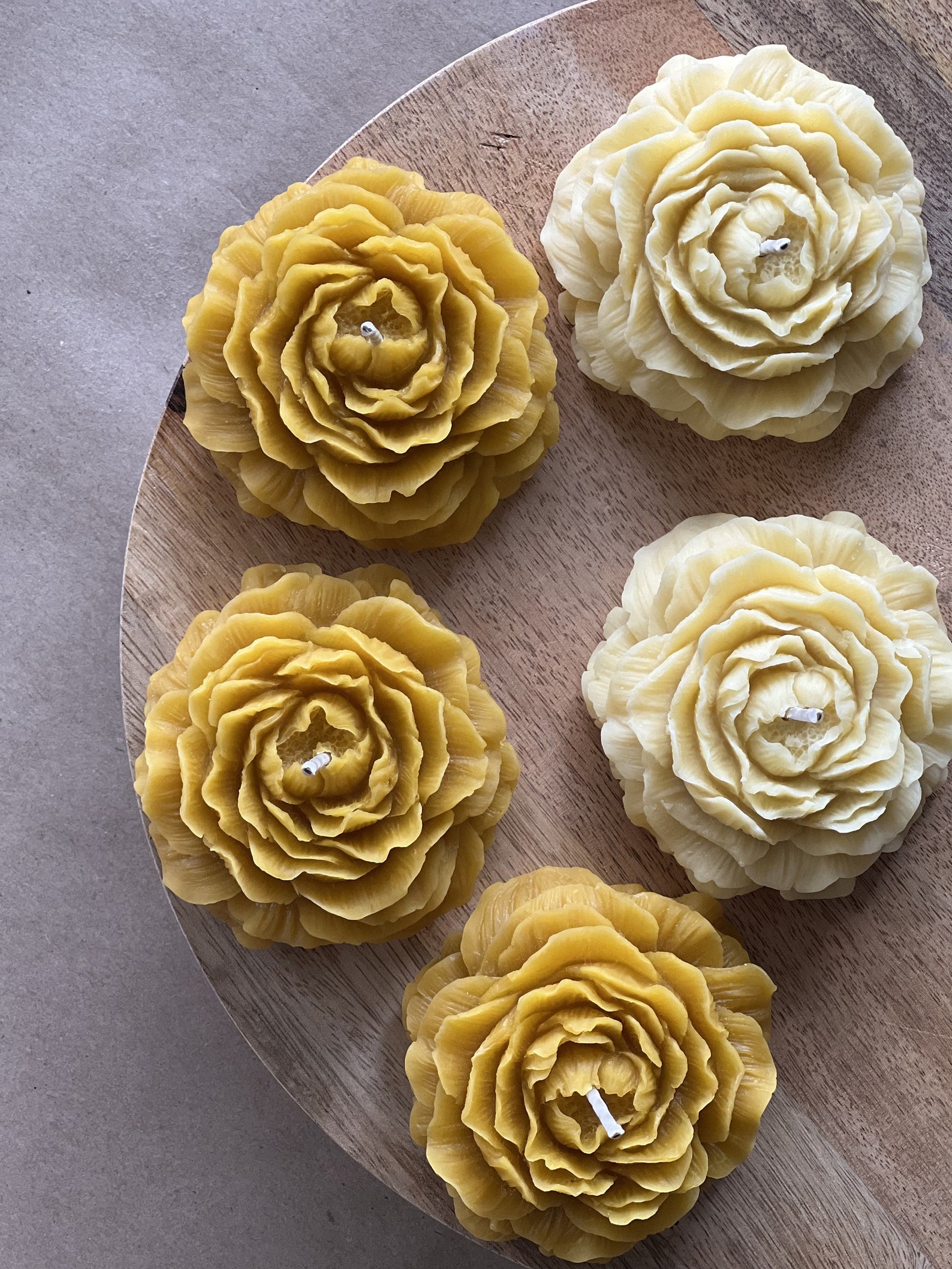 100% Beeswax&soy Flower Candle, Peony Candle, Rose Candle, Home Decor ...
