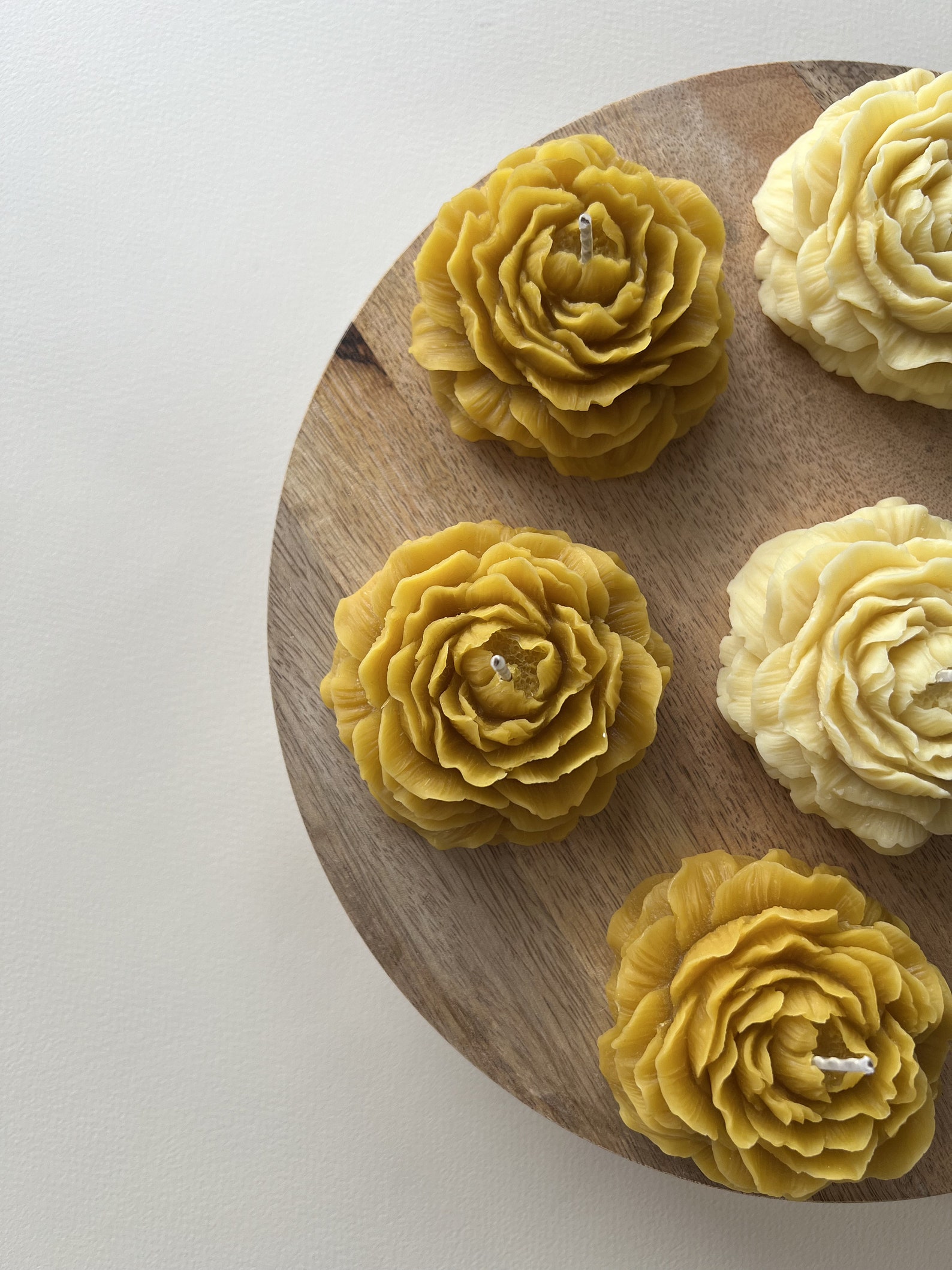 100% Beeswax&soy Flower Candle, Peony Candle, Rose Candle, Home Decor ...