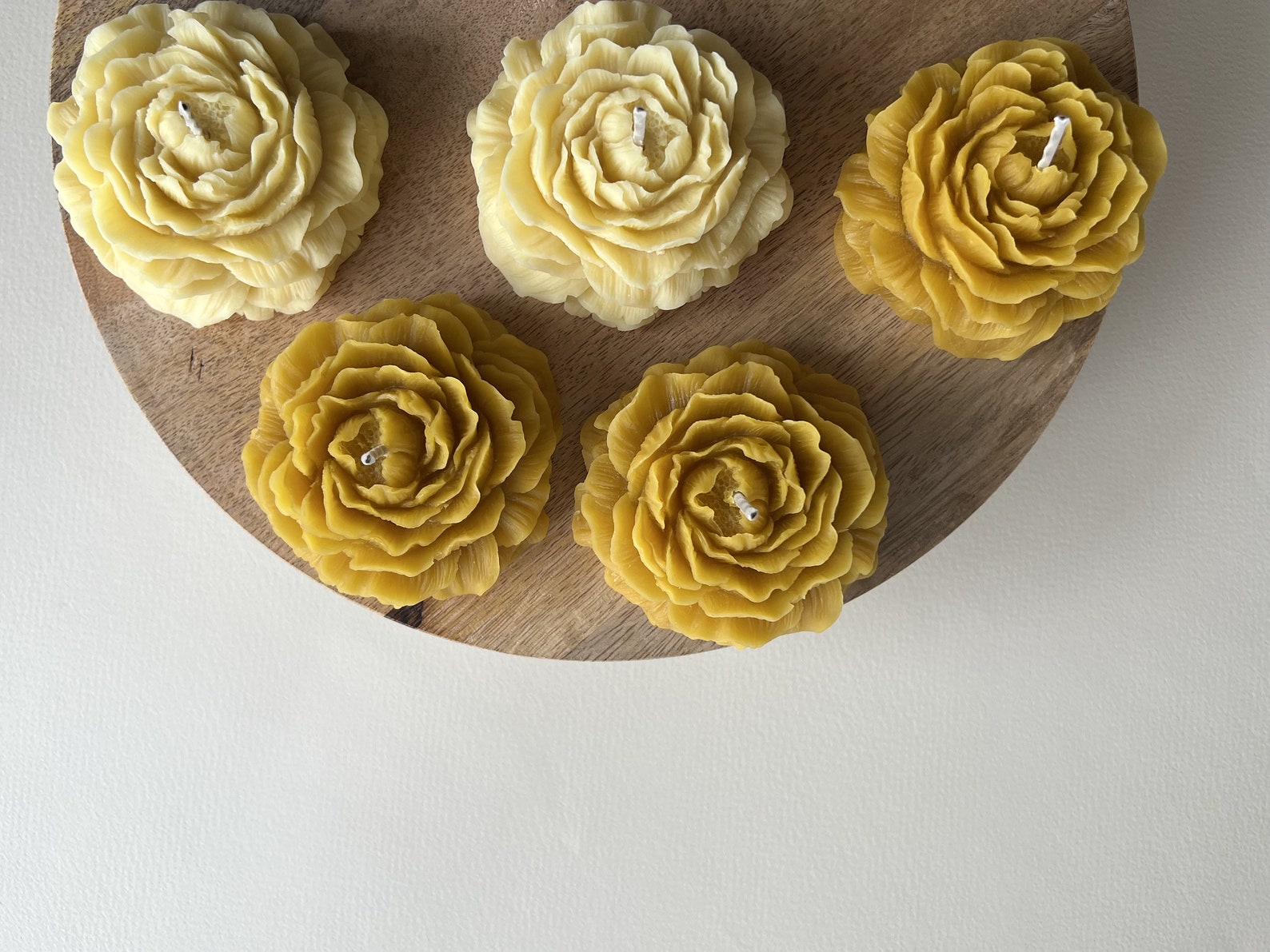 100% Beeswax&soy Flower Candle, Peony Candle, Rose Candle, Home Decor ...