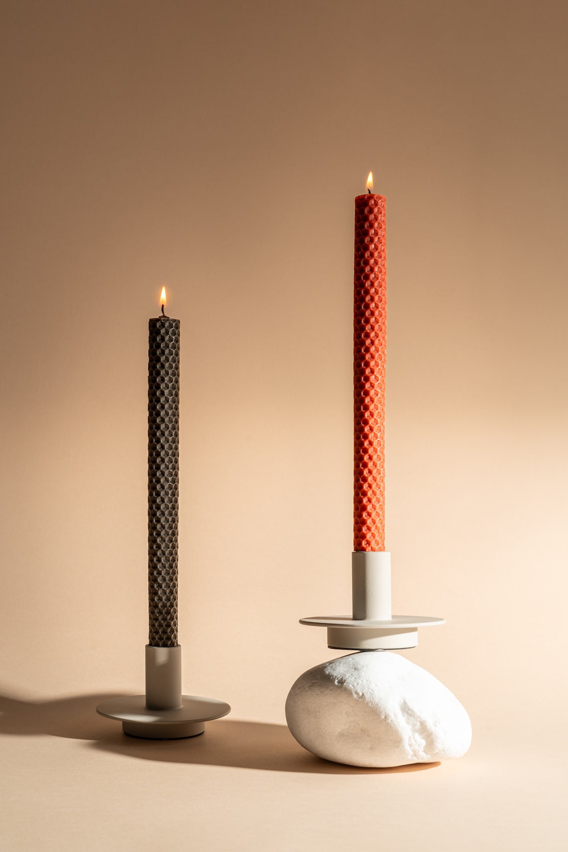 Dinner Table Candle Beeswax 2pack Candles 100% Pure - Etsy