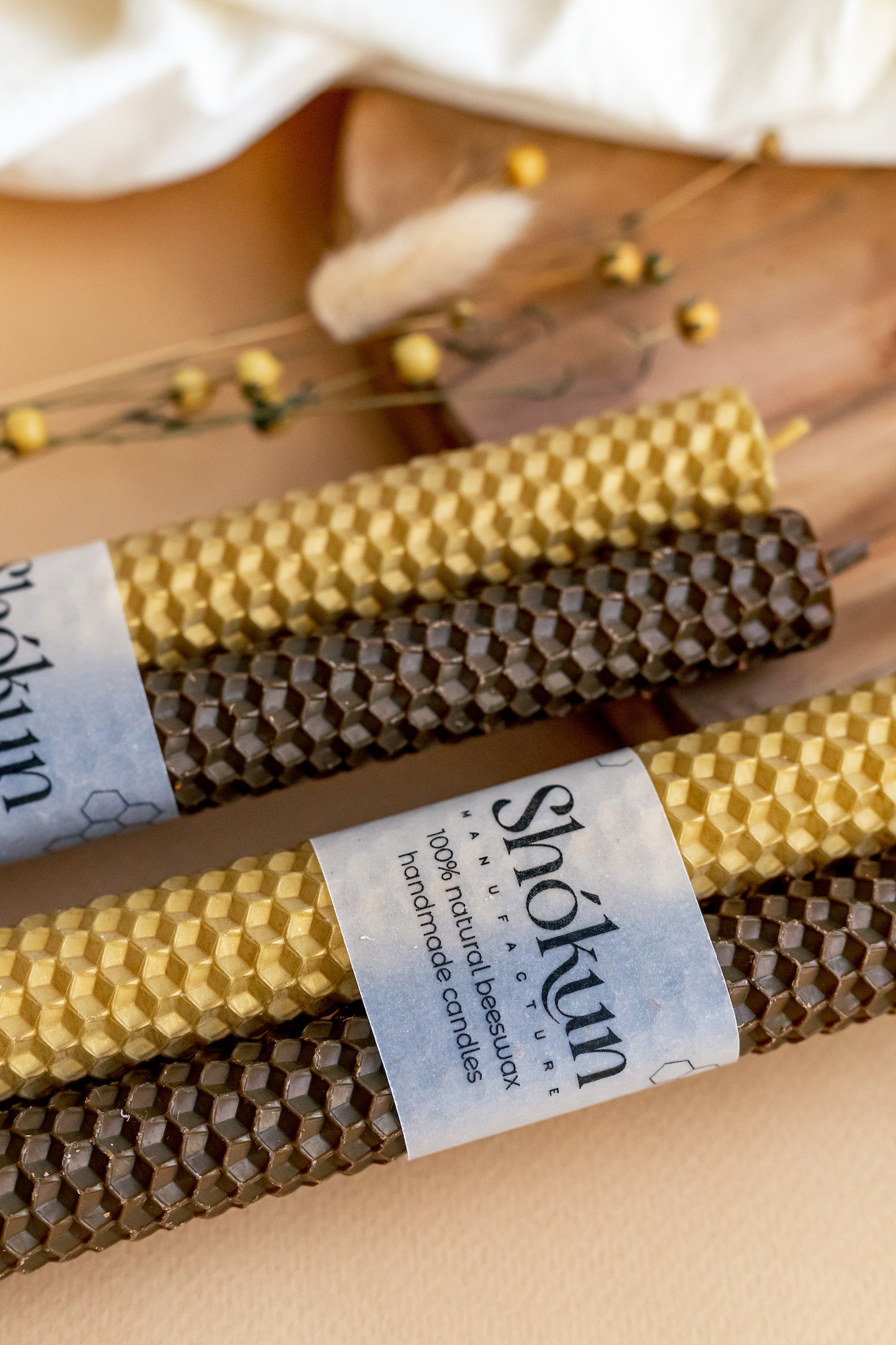 Tall Beeswax 2 Pack Candles, 100% Pure Natural Beeswax, Candles Set ...