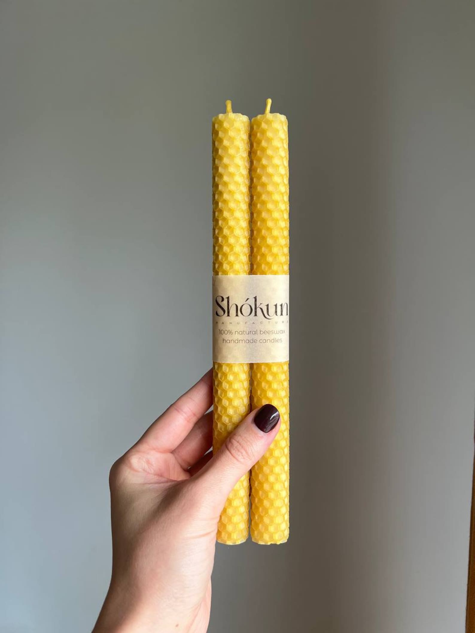 Tall Beeswax 2 Pack Candles - 100% Pure Natural Beeswax - Candles Set ...