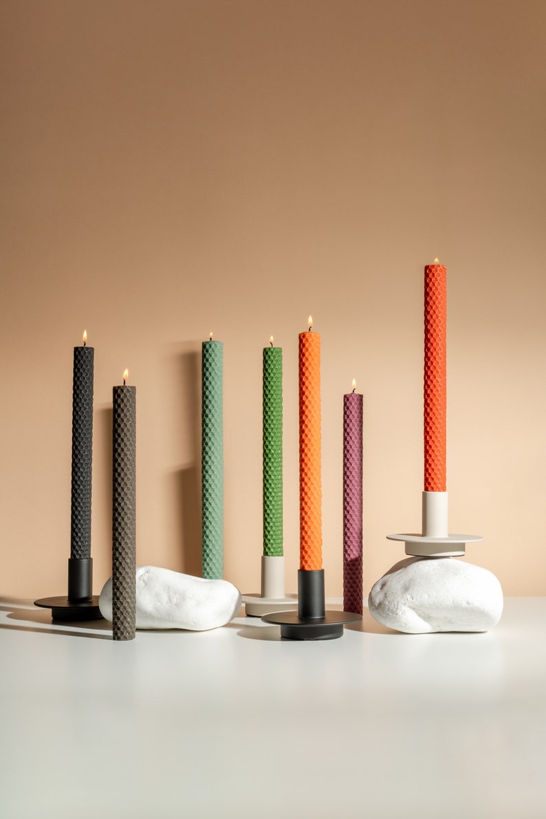 Dinner Table Candle Beeswax 2pack Candles 100% Pure - Etsy