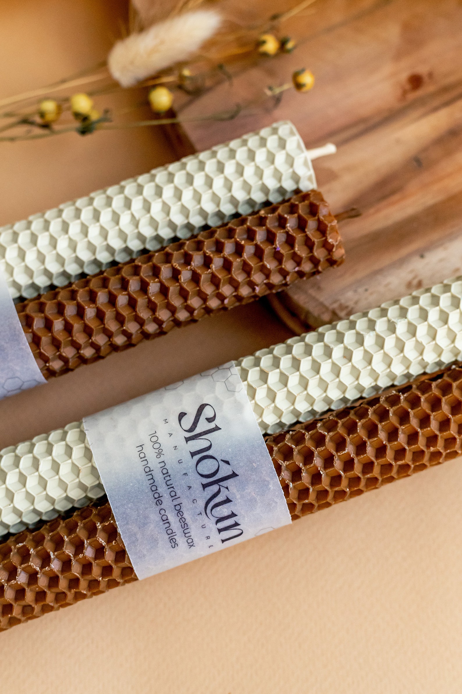 Tall Beeswax 2 Pack Candles, 100% Pure Natural Beeswax, Candles Set ...