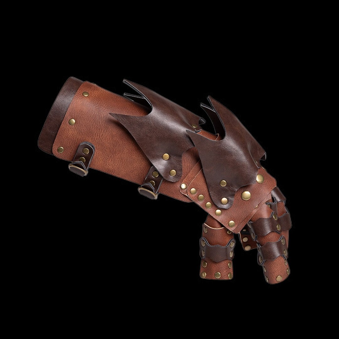 Retro Leather Gloves Steampunk Armguards Vintage Arm Guard Gothic ...