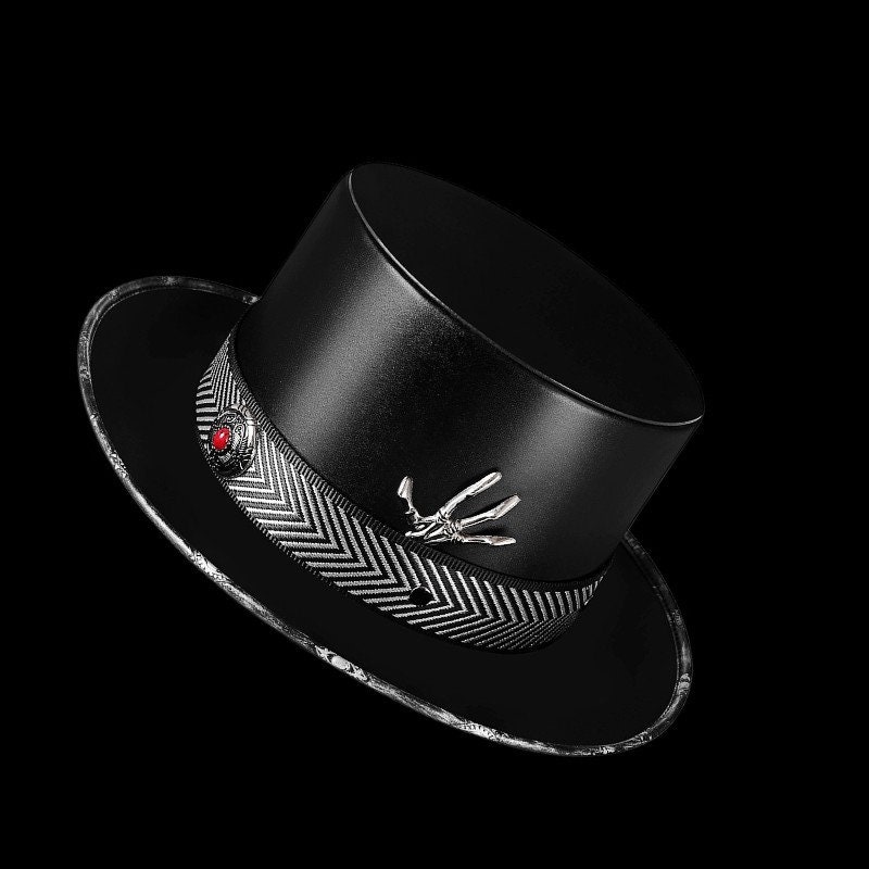 Steampunk Masquerade Hat for Men Women Cosplay Retro Leather Halloween ...