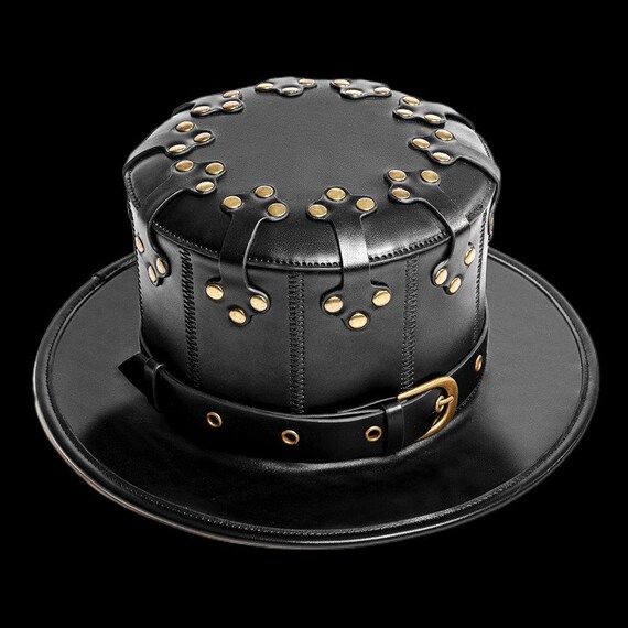 Steampunk Style Top Hat Rivet Top Hat Gentleman Hat Magician - Etsy
