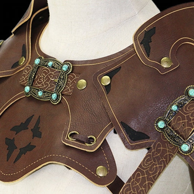 Medieval PU Leather Chest Armor Shoulder Armor Steampunk Retro - Etsy