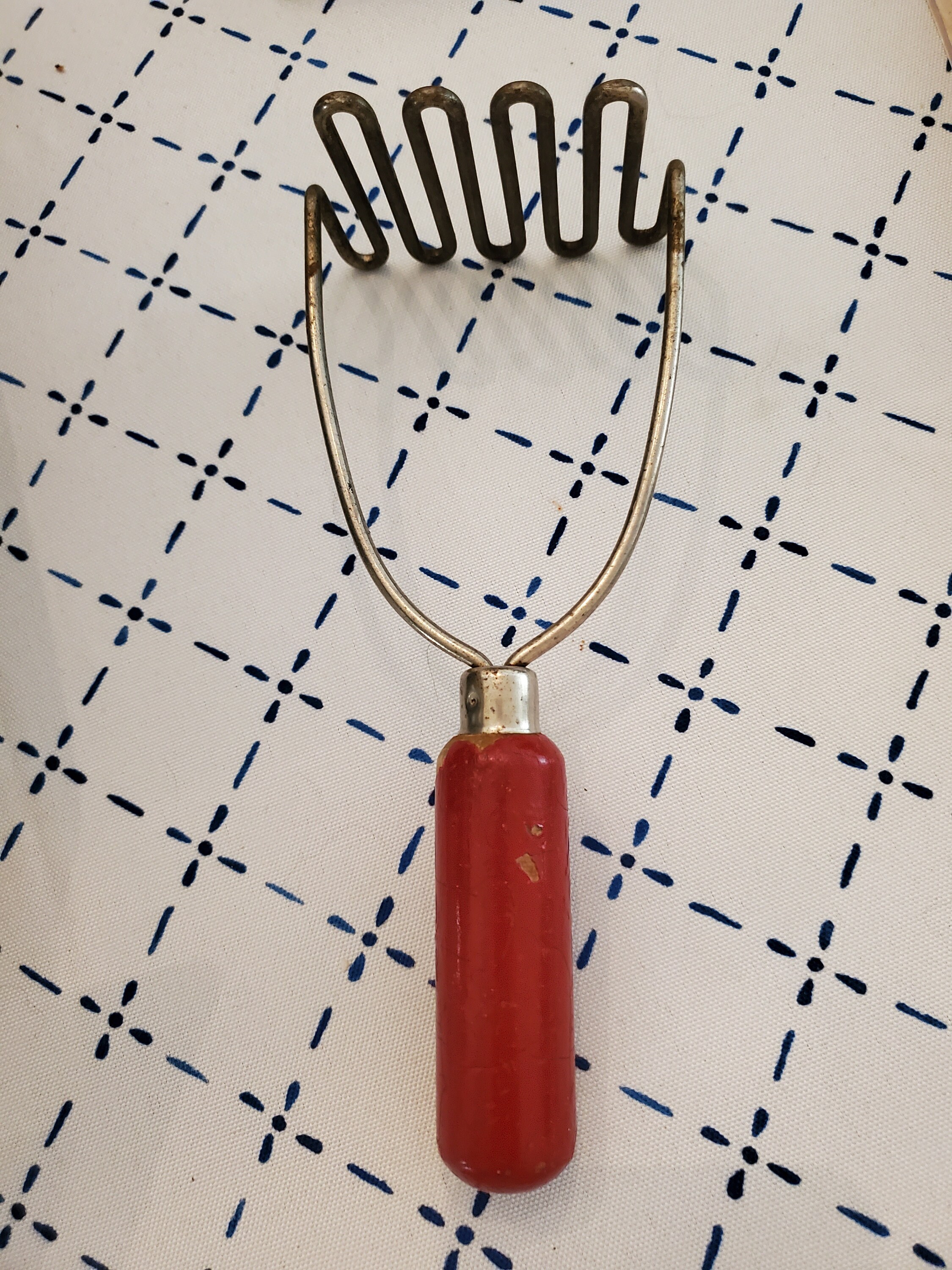 Red Wooden Handle Vintage Potato Masher - Etsy
