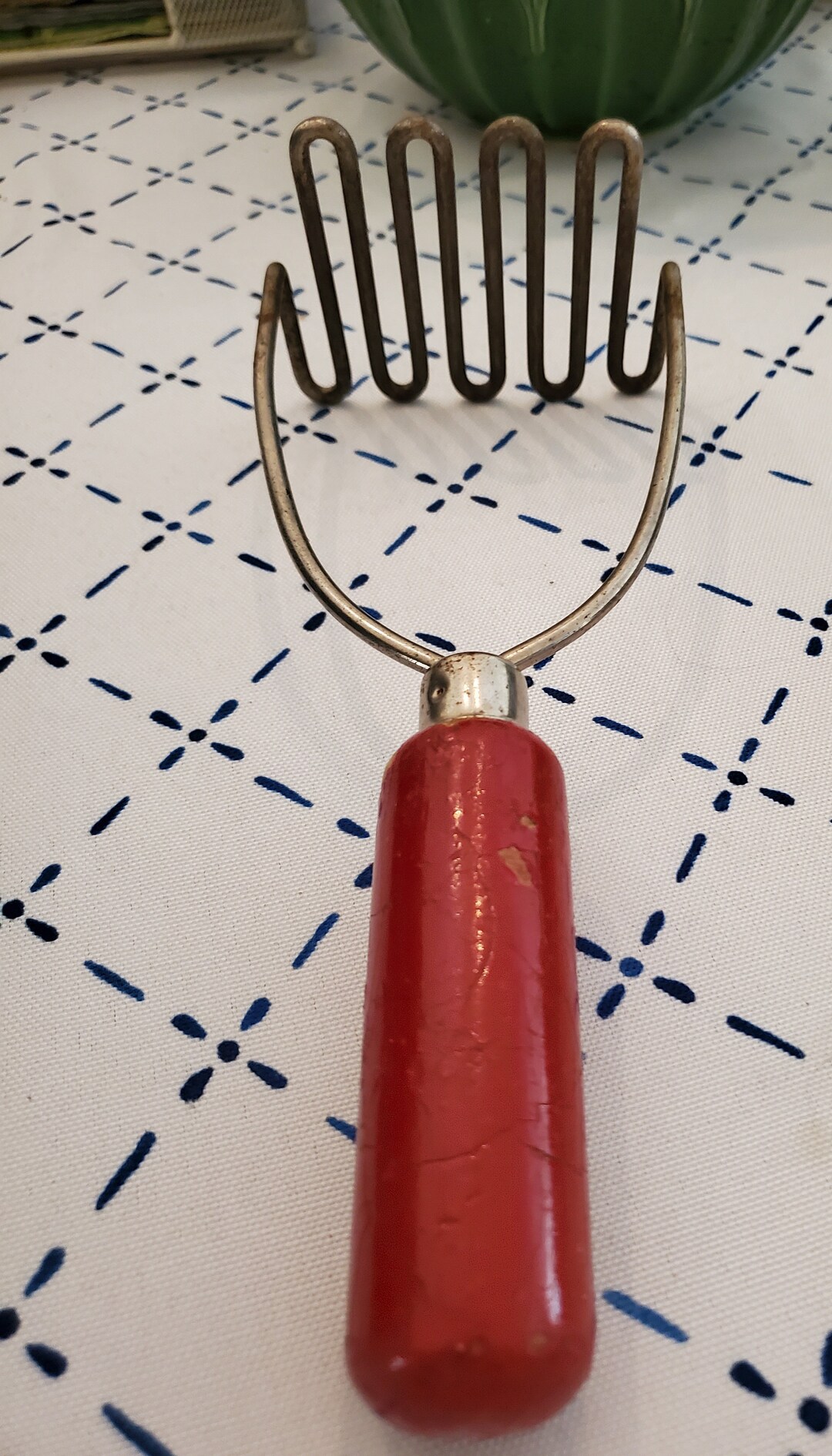 Red Wooden Handle Vintage Potato Masher - Etsy