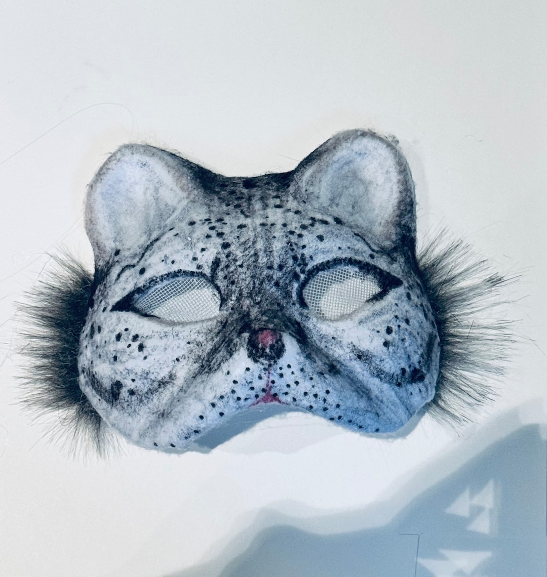 Snow Leopard Mask - Cat Mask. Handmade Made Premade and Felted Mask ...