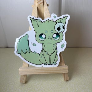 Kawaii Green Forest Fox Sticker | Cute Woodland Animal Vinyl Sticker ...