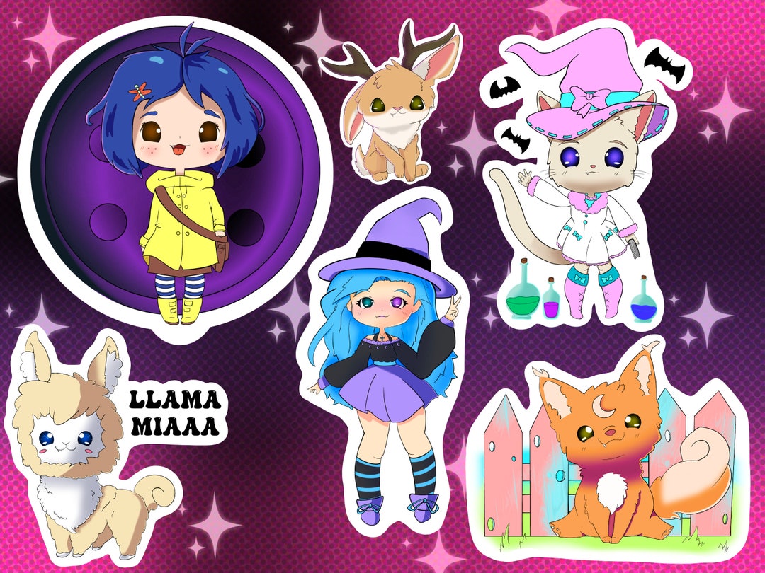 Cute Anime Style Sticker Set Kawaii Sticker Pack Cute Holo - Etsy