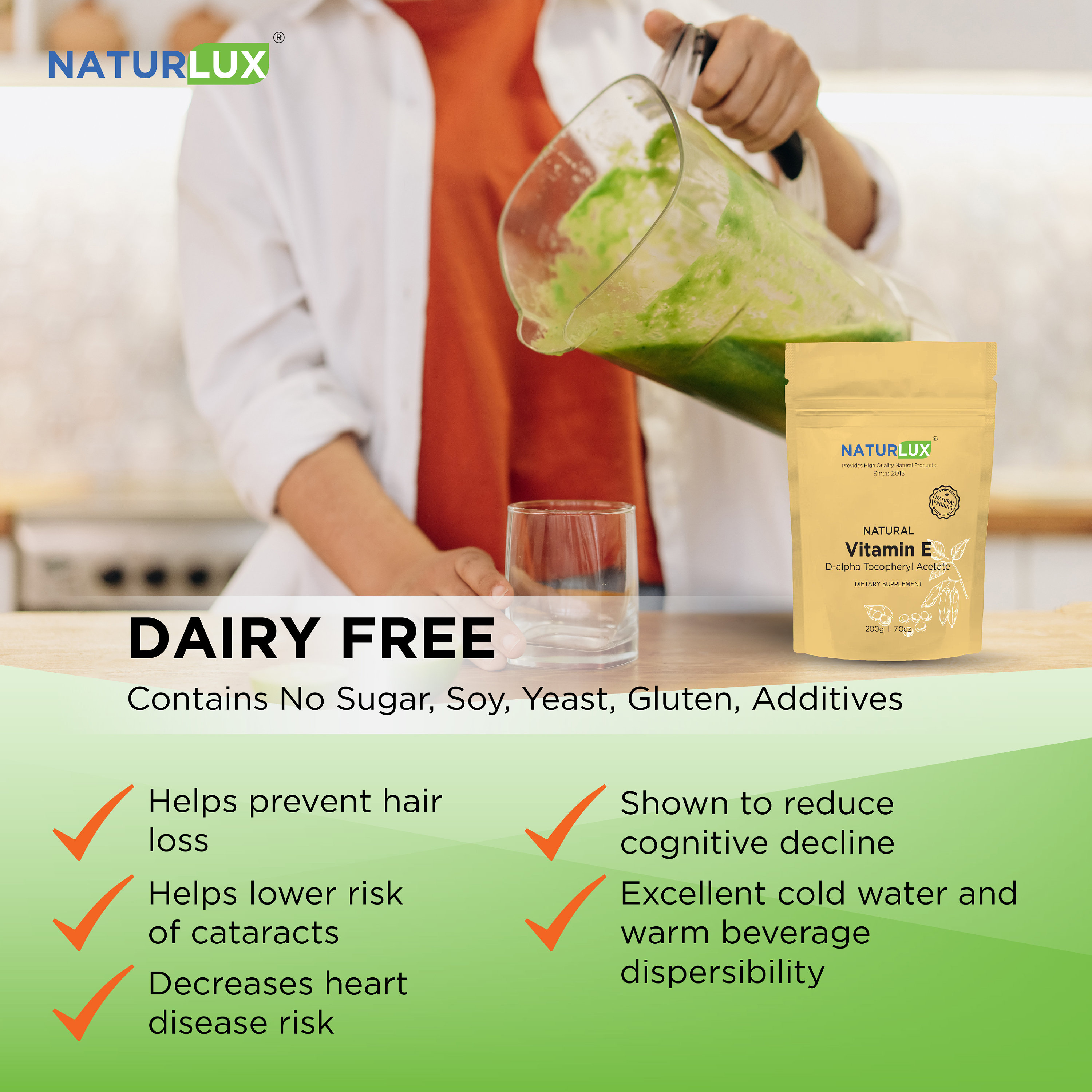 Vitamin E, D-alpha Tocopheryl Acetate, (vitamin E Powder) 200g (0.4lb ...