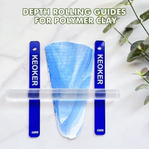 KEOKER Polymer Clay Depth Guide Set, 4 Size for Polymer Clay Thickness ...