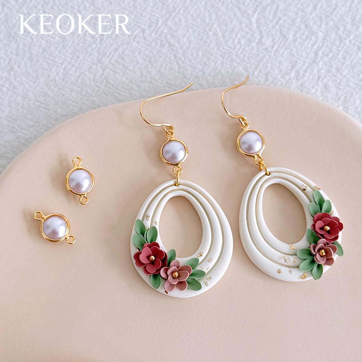 KEOKER 14K Gold Filled Brass Pearl Connector (10PCS), DIY Jewelry ...
