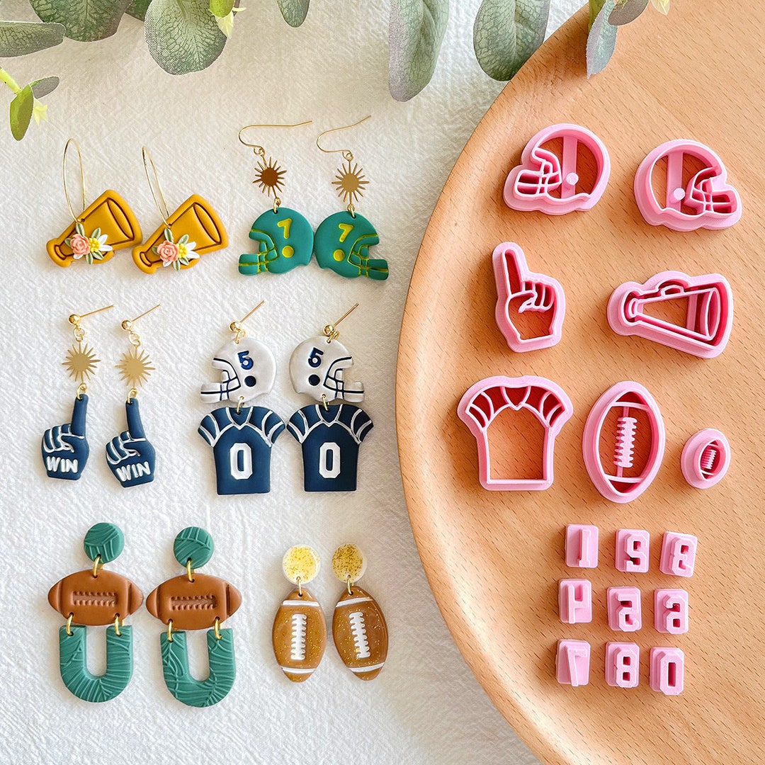 KEOKER Football Clay Cutters, Football Polymer Clay Cutters, 7 Clay ...