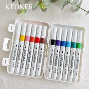 12 Colors Acrylic Paint Markers, Acrylic Brush Tip Markers, Polymer ...