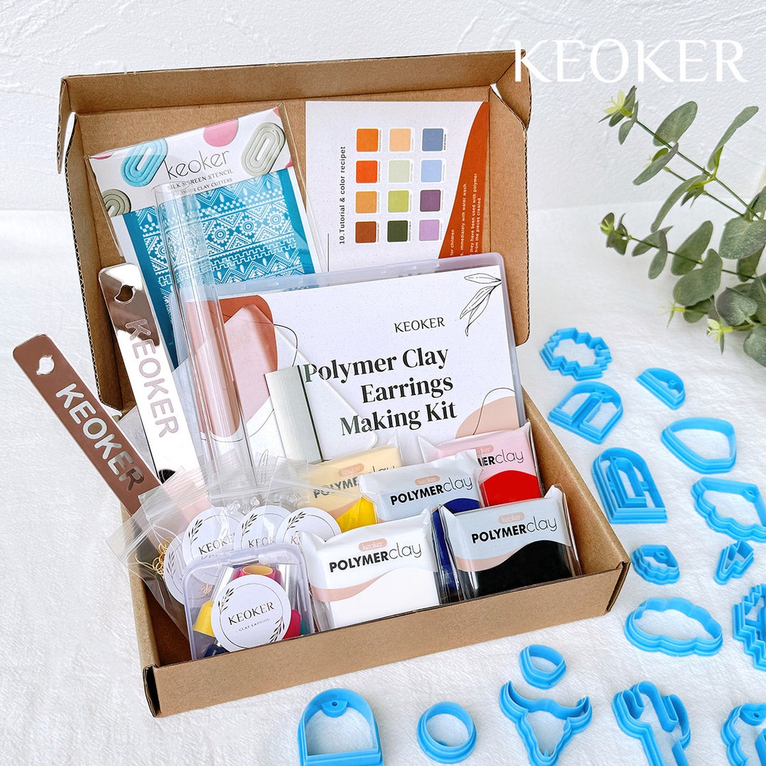 KEOKER 103 Polymer Clay Earrings Making Kit, Ultimate Clay Starter Kit ...