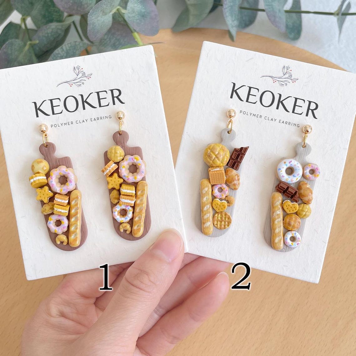 KEOKER Dessert & Bread Polymer Clay Earrings, Charcuterie Boards Clay ...