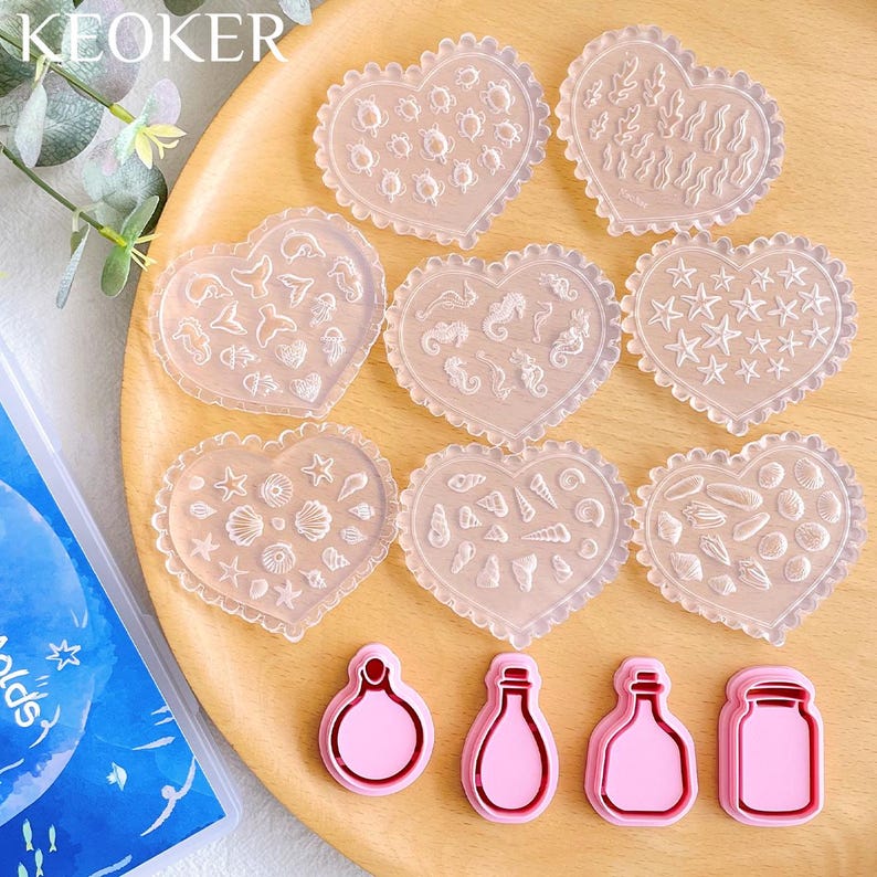 KEOKER Sea Life Polymer Clay Mini Molds for Jewelry Marine and 4 Shapes ...