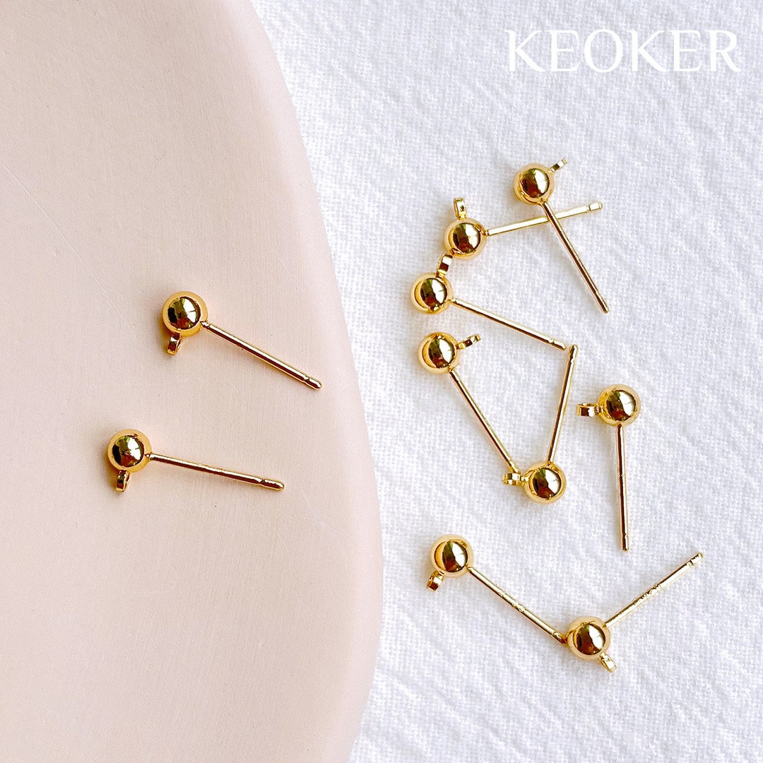 KEOKER S925 Silver Post 14K Gold Filled Earring Post(10pcs), Earring ...