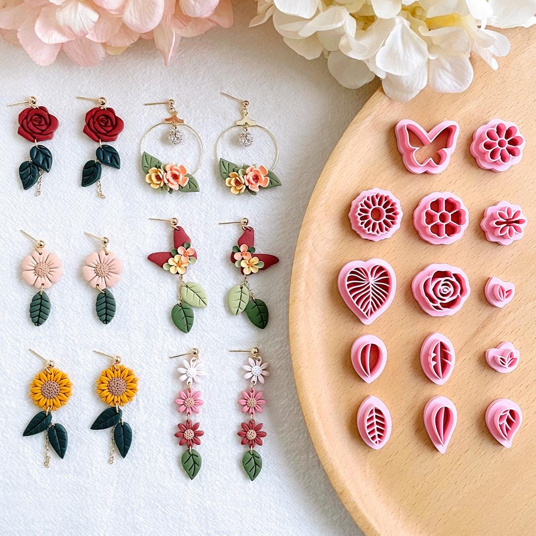 KEOKER Spring Clay Cutters, Spring Polymer Clay Cutters Flowers, Leaf ...