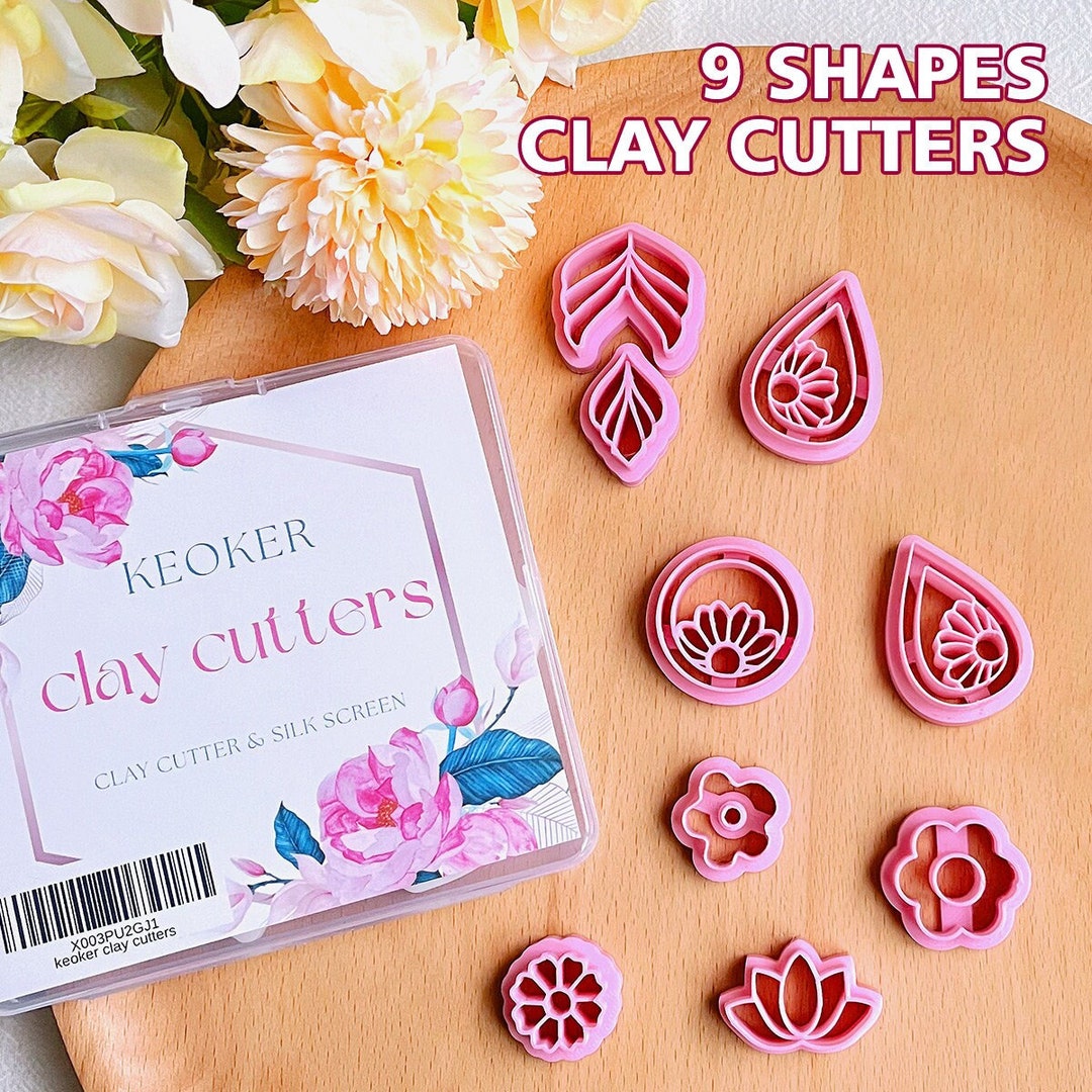 KEOKER Polymer Clay Cutters, Spring Floral Clay Cutters, Flower Polymer ...