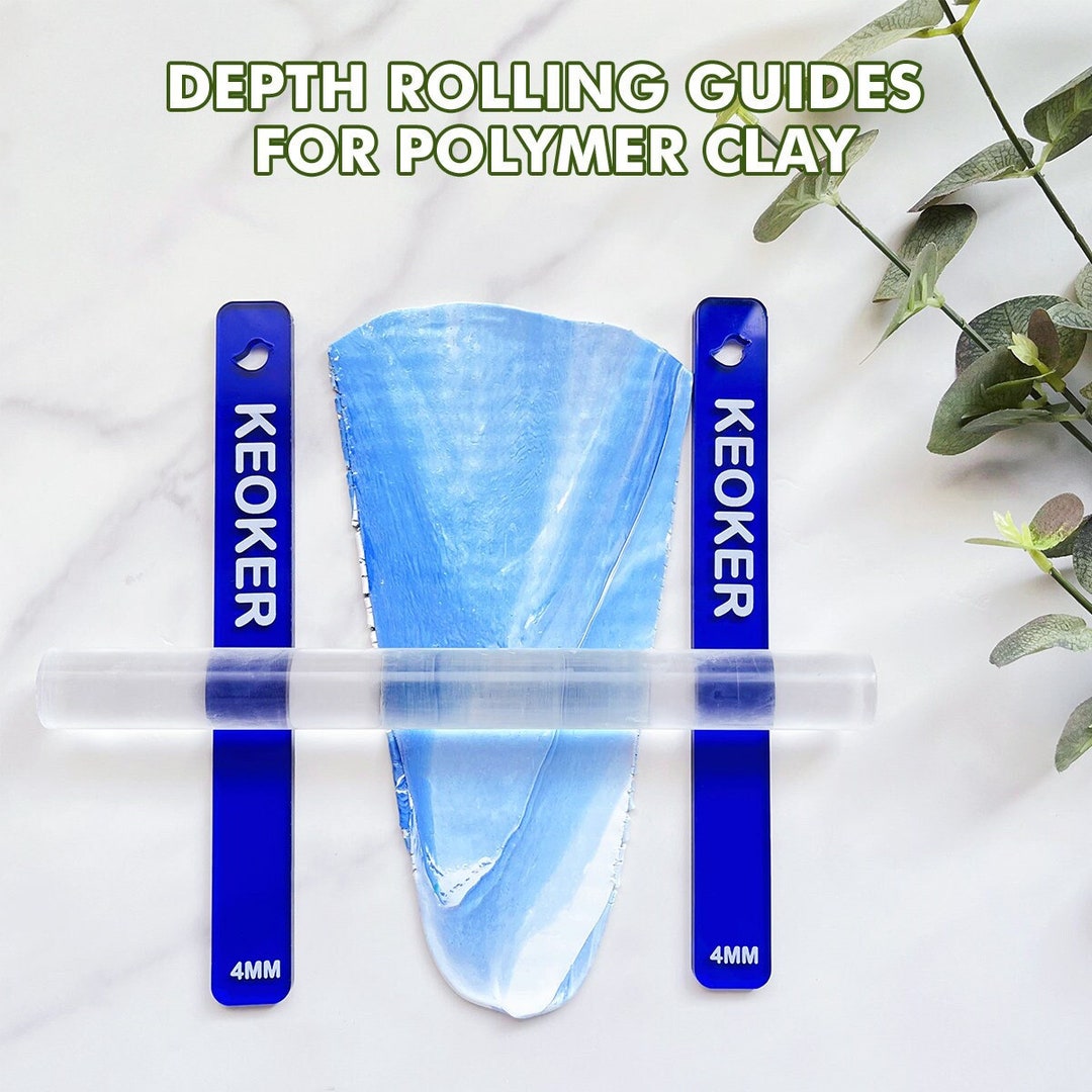 KEOKER Polymer Clay Depth Guide Set, 4 Size for Polymer Clay Thickness ...