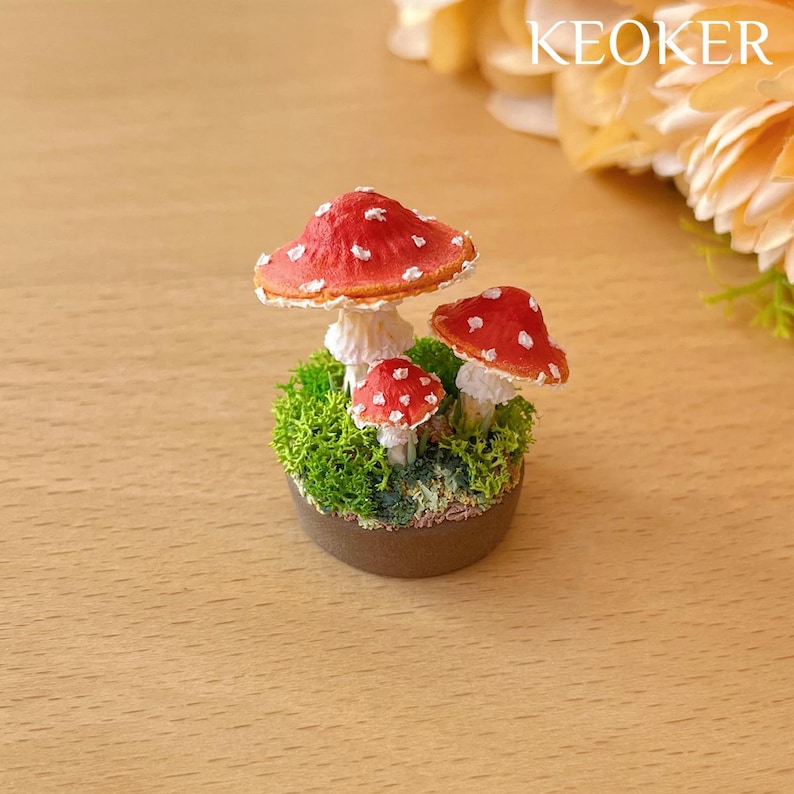 KEOKER Mushroom Polymer Clay Silicone Mold, 5 Shapes 3 Sizes Mushroom ...
