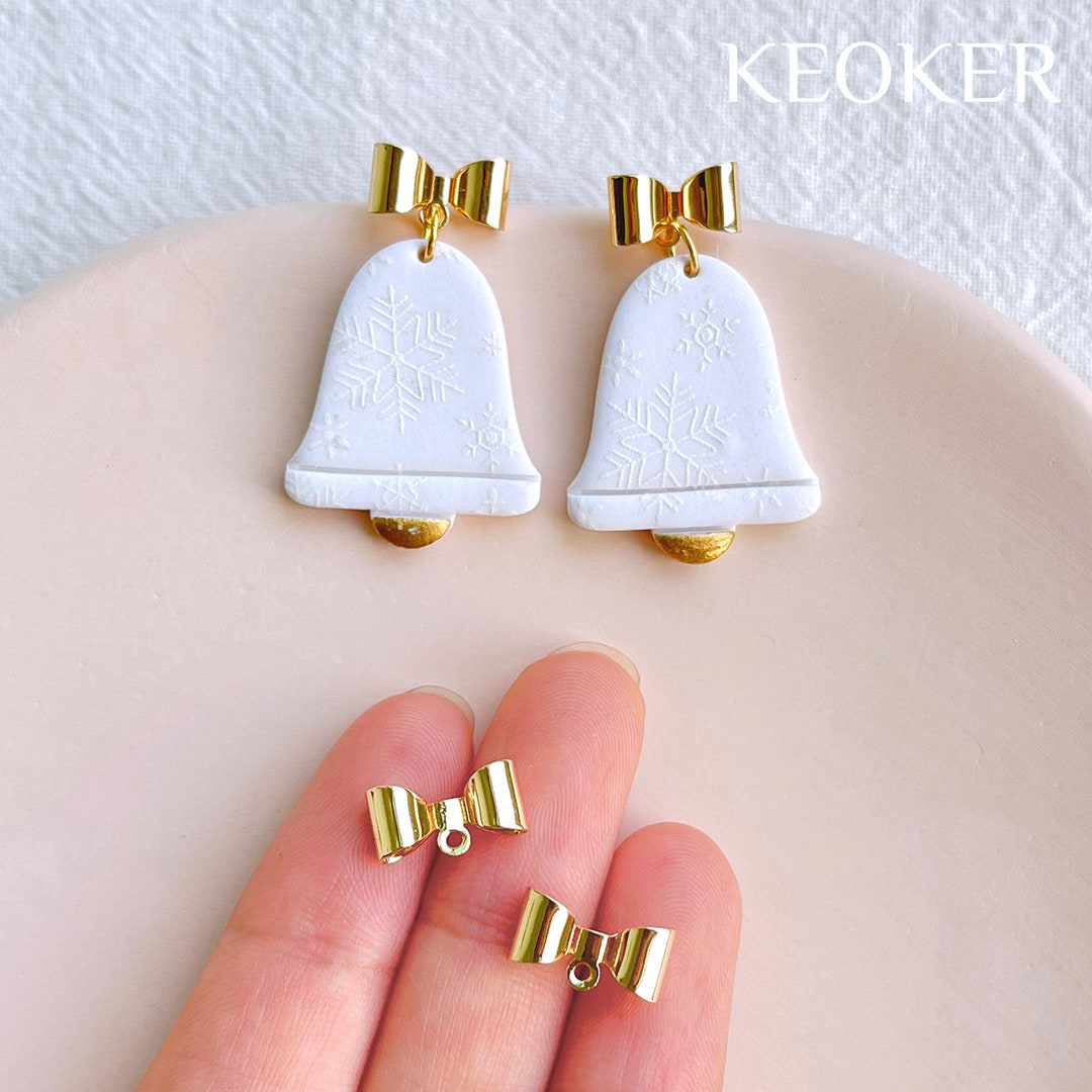 KEOKER S925 Silver Post 14K Gold Filled Bow Studs (4 PCS), Bowtie ...