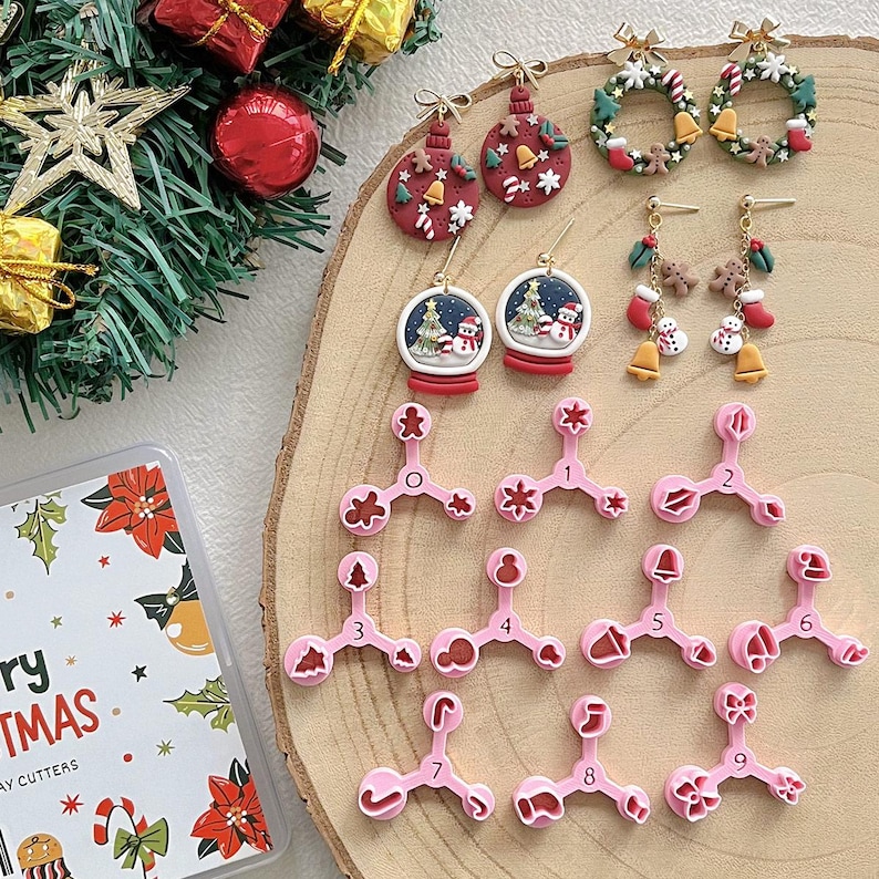 KEOKER Mini Polymer Clay Cutters Christmas, 10 Shapes Christmas Clay ...