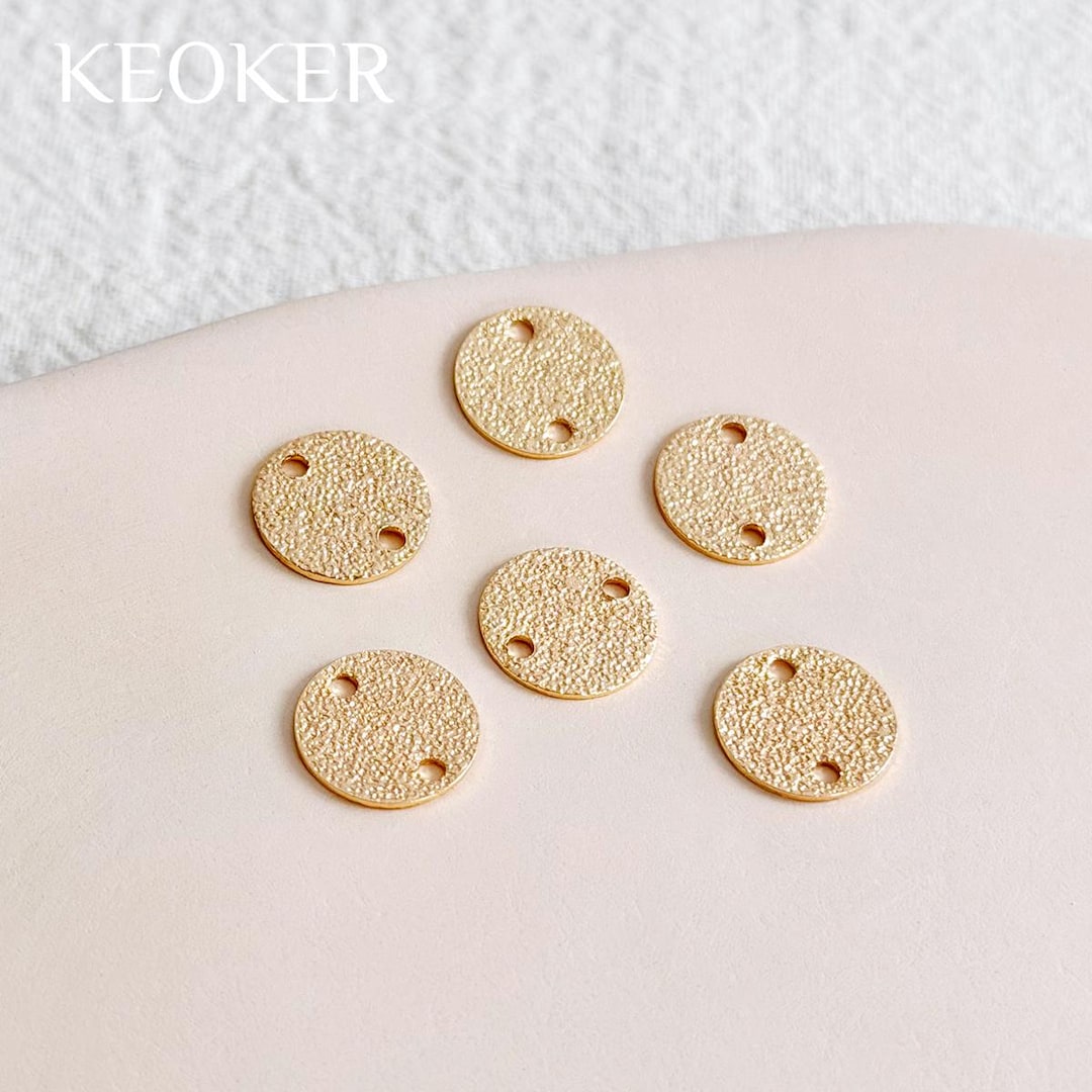 KEOKER 14K Gold Filled Disc Connectors (20PCS), Coin Disk Charms, DIY ...