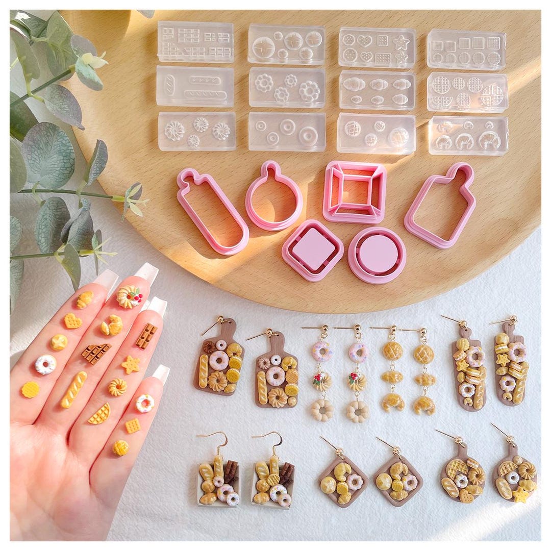 KEOKER Dessert & Bread Polymer Clay Molds and Charcuterie Boards Clay ...