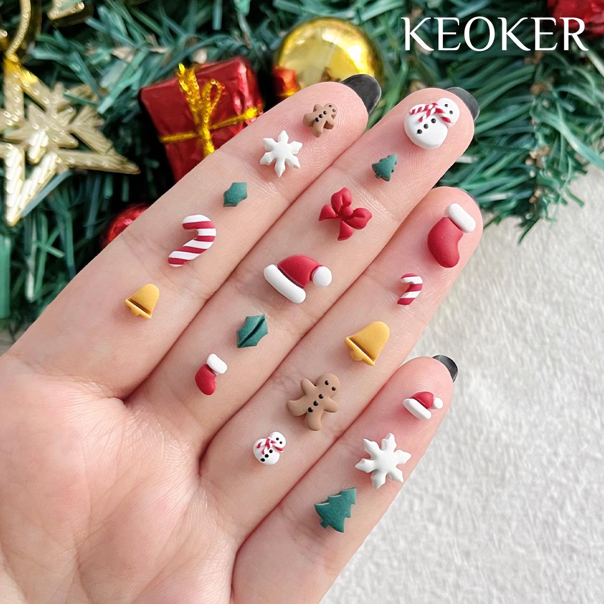 KEOKER Mini Polymer Clay Cutters Christmas, 10 Shapes Christmas Clay ...