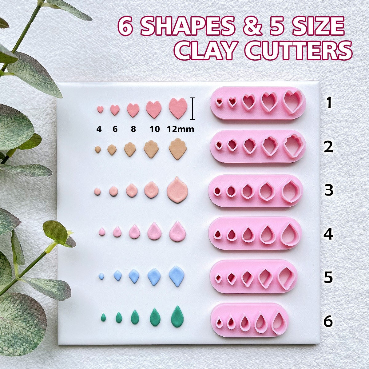 Keoker Flower Petal Clay Cutters - Flower Petals Clay Cutters for ...