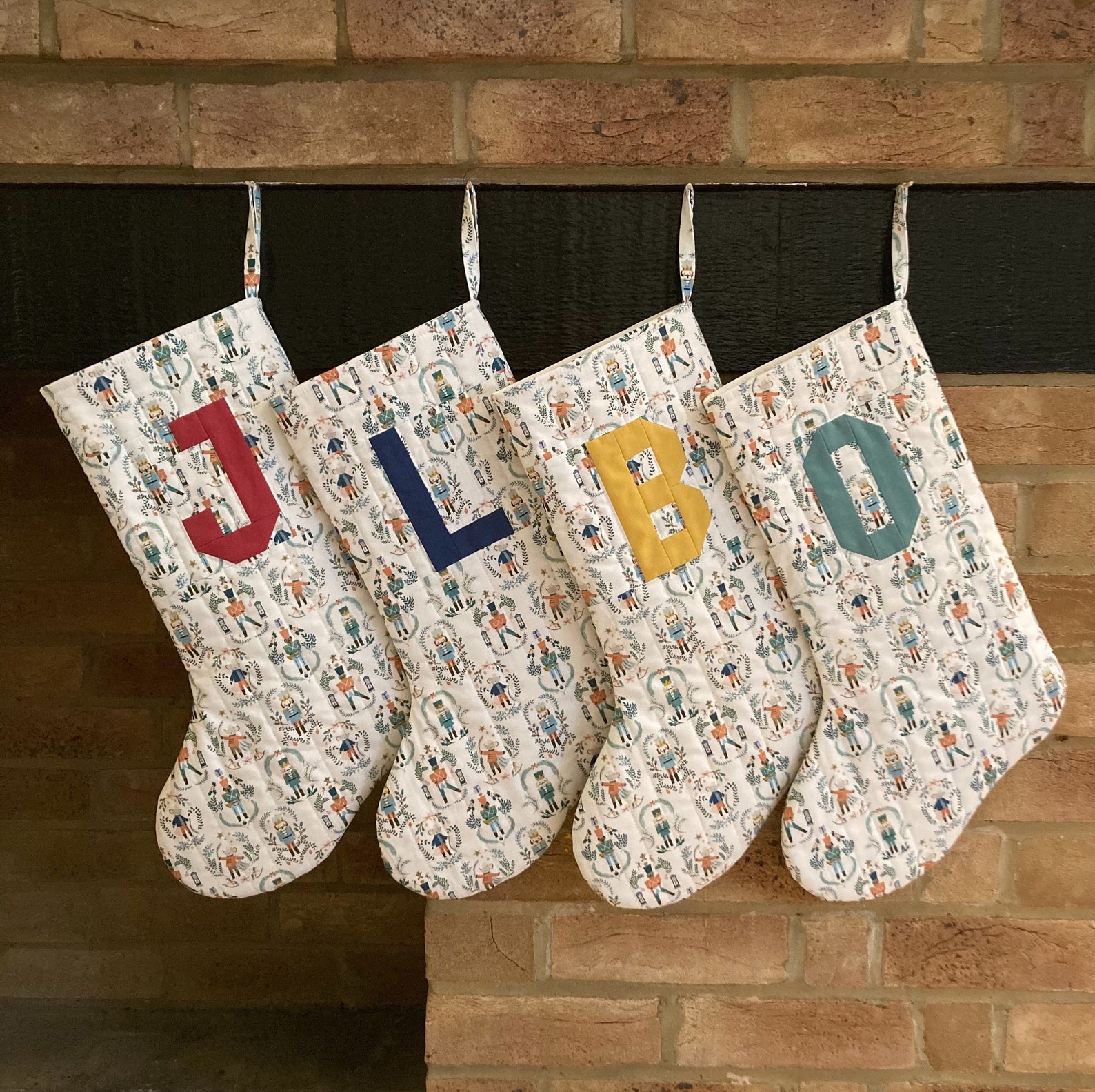 Personalised Quilted Christmas Stocking | Nutcracker Print - Etsy