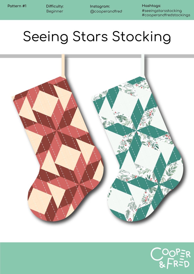 Patchwork Christmas Stocking Pattern PDF Digital Download - Etsy UK