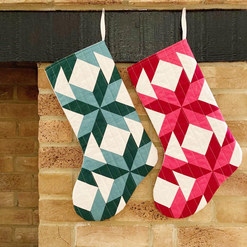 Patchwork Christmas Stocking Pattern PDF Digital Download - Etsy UK