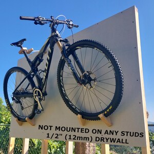 Wood Bike Wall Mount – Wall Bike Rack – Minimalist Handcrafted Bike ...