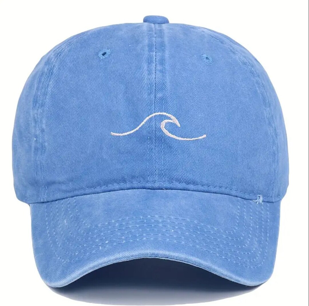 Wave Embroidered Hat, Surf Hat, Beach, Adjustable Strap Back, Adult ...
