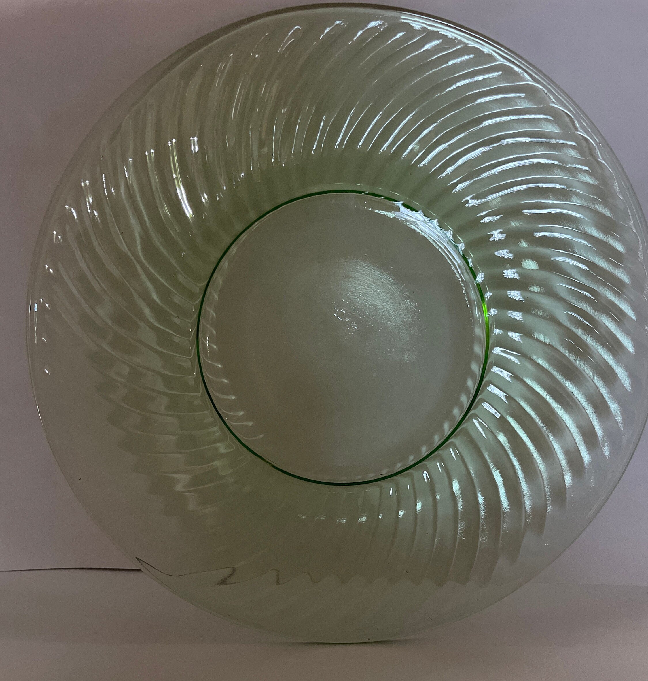 Uranium Glass Plates Swirl Pattern Flat 7” Round Green Color - Etsy