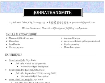 Minimalist Simple CV Resume Template for Word, Google Docs, 1 Page ...