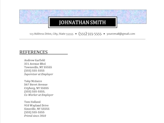 Simple Resumes With References