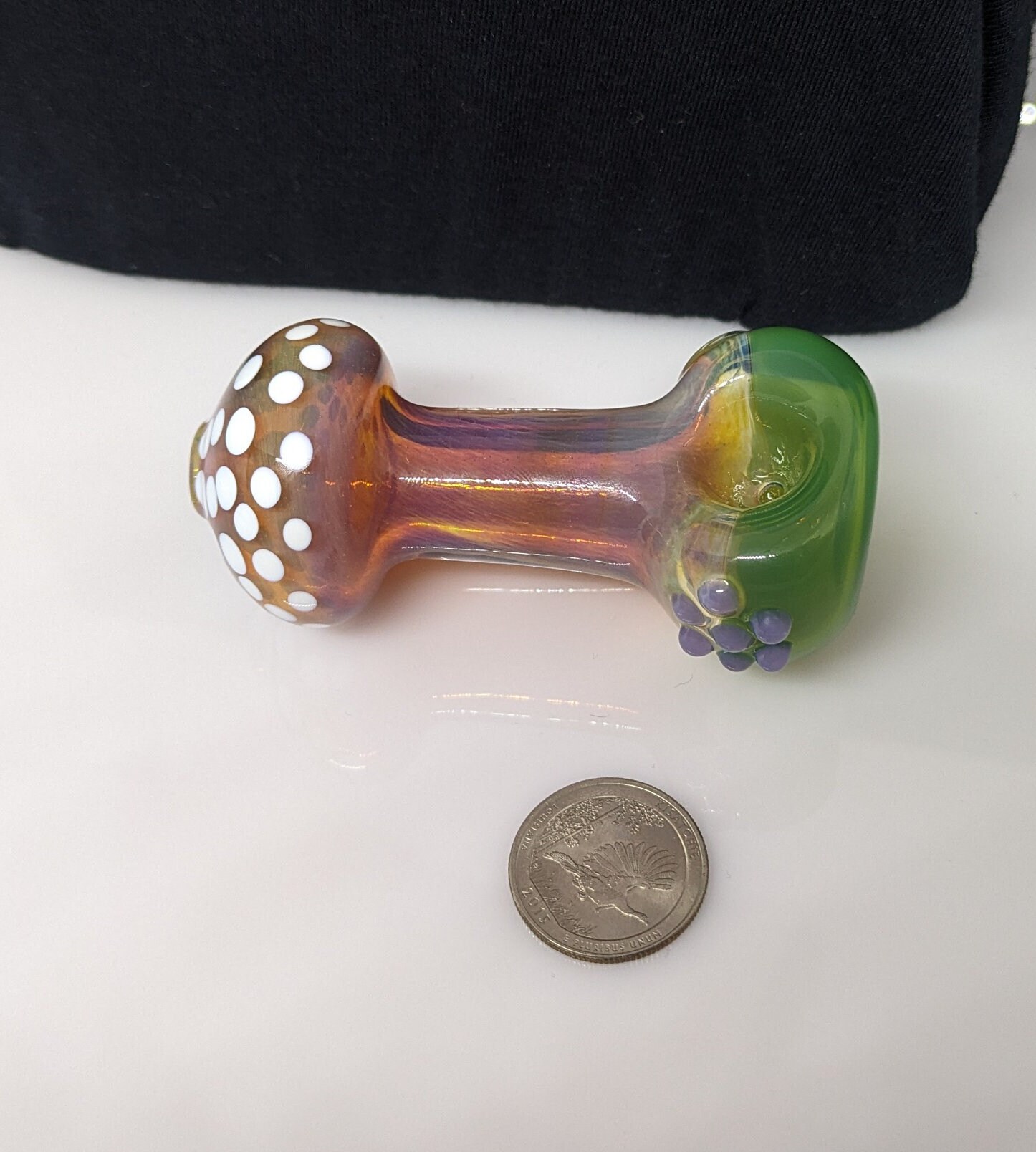 Silver Fumed Mushroom Glass Pipe Cute Glass Mushroom Pipe Made in USA ...