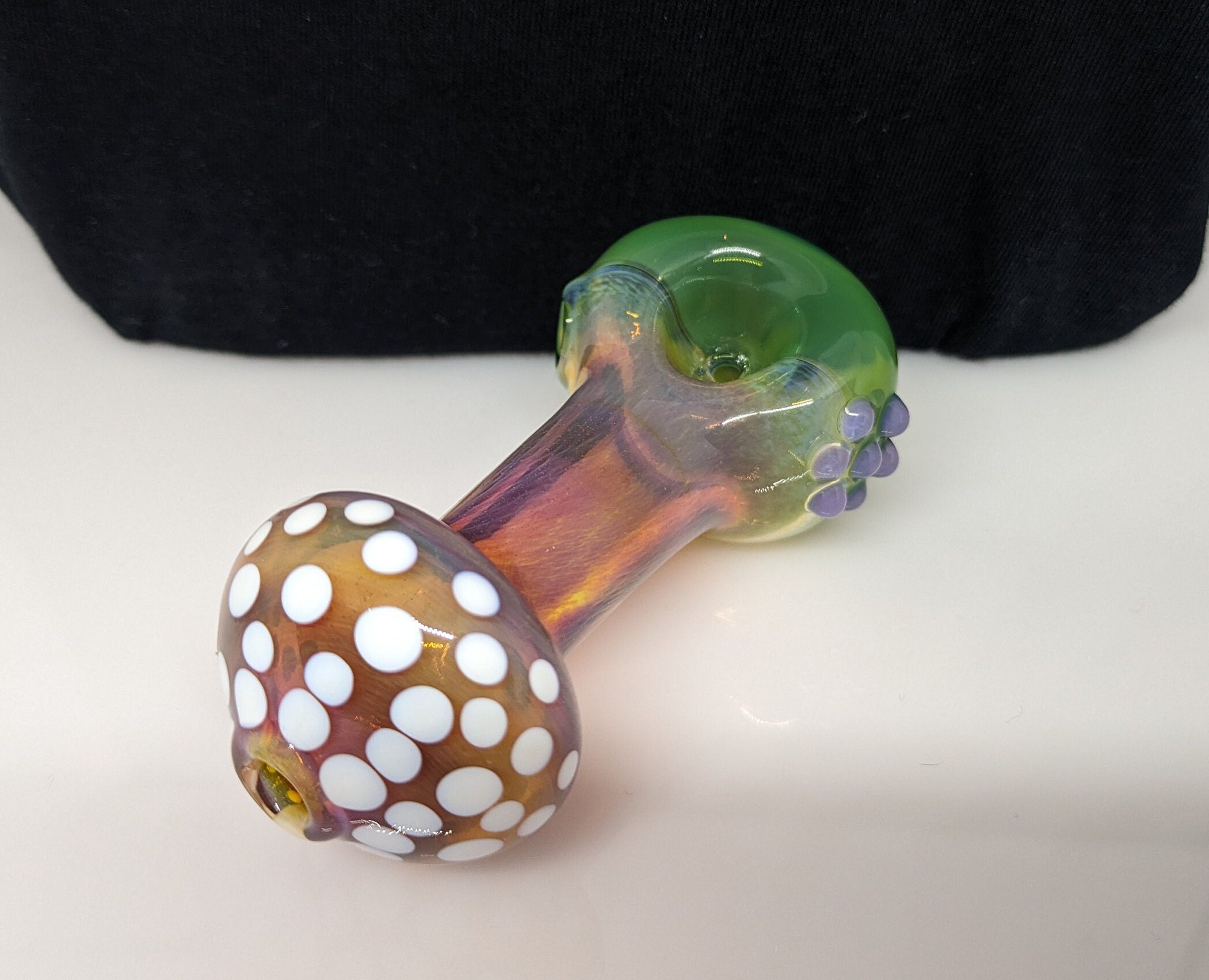 Silver Fumed Mushroom Glass Pipe Cute Glass Mushroom Pipe Made in USA ...