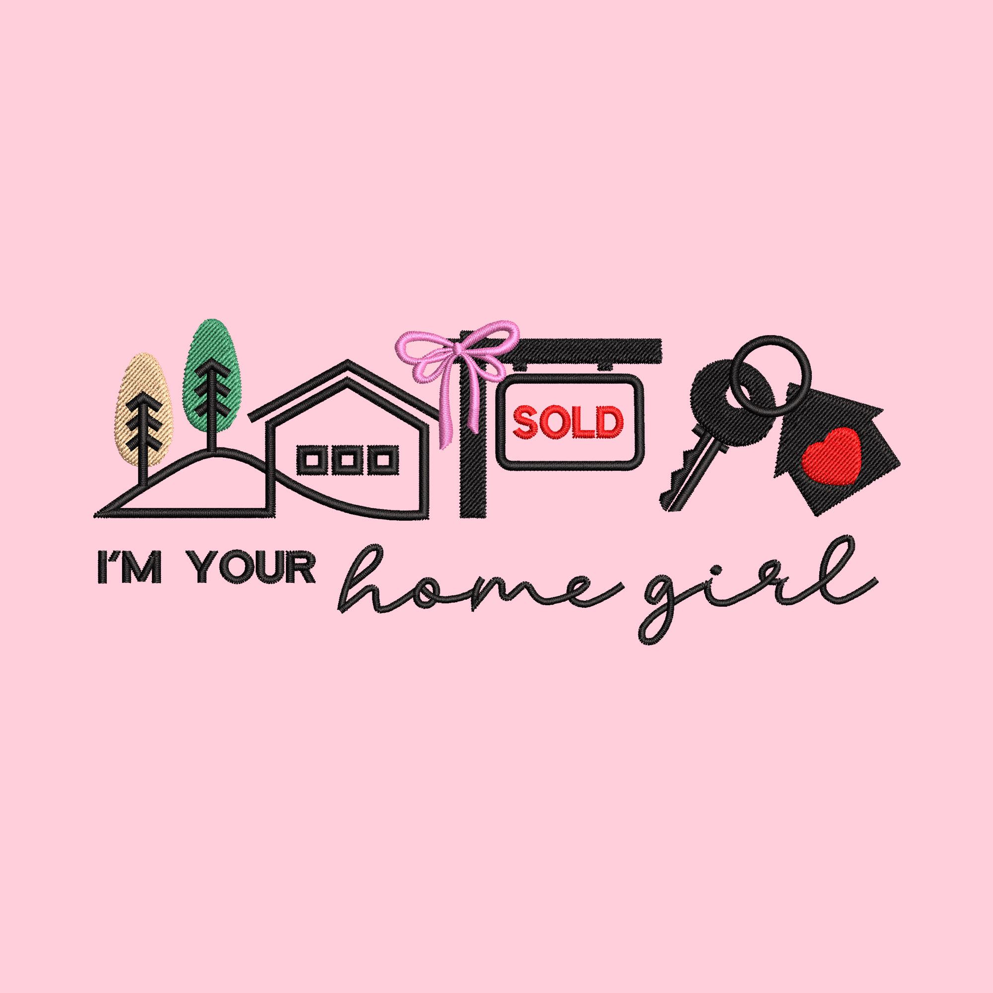 Realtor Embroidery Design for Girl Real Estate Agent, Retro Machine ...