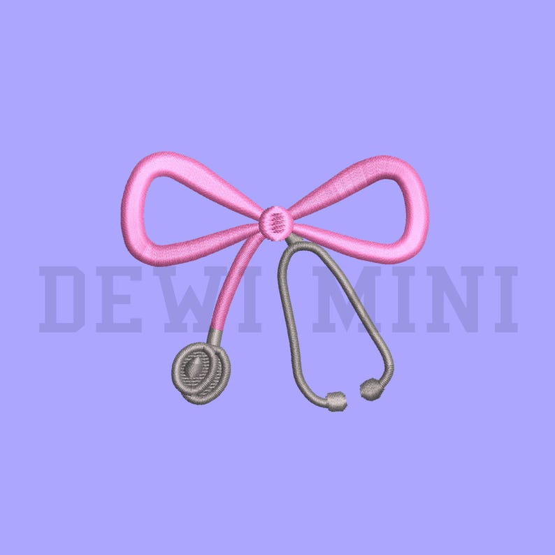 Stethoscope Bow Embroidery Design - Mini Stethoscope Bow Embroidery ...