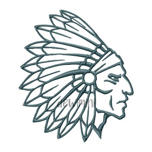 Indian Head Applique Embroidery Design, Machine Embroidery Design, 5 ...