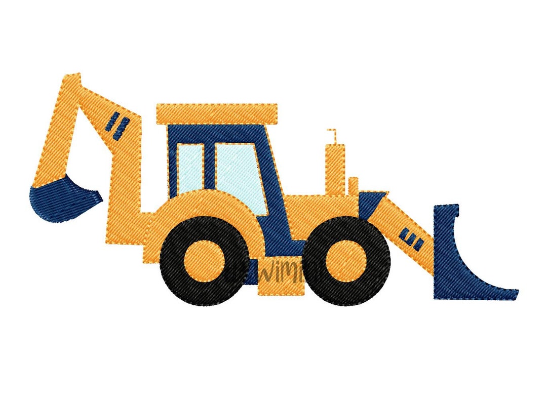 Construction Bulldozer Embroidery Design, Digger Embroidery,excavator ...
